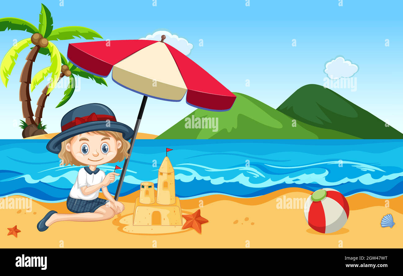 Building A Sandcastle Clipart