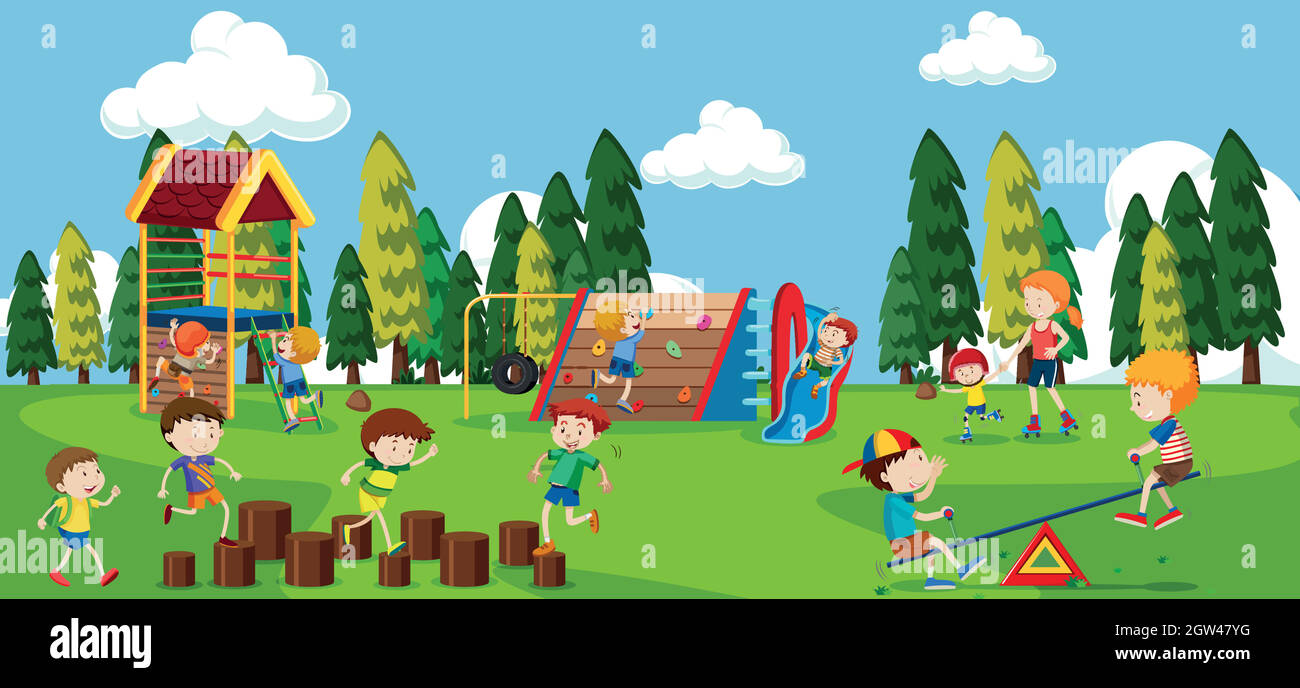 People playing at playground Stock Vector Image & Art - Alamy