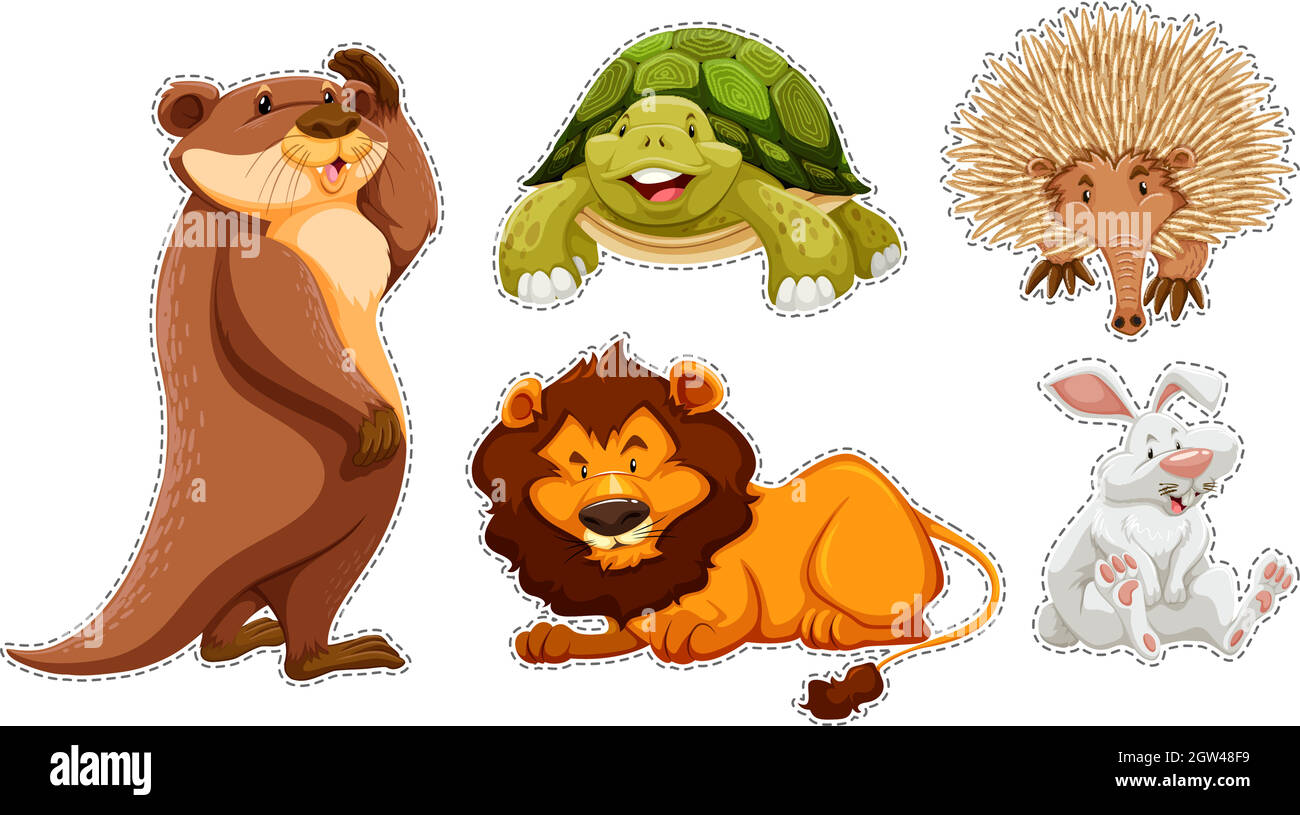 Sticker set of many wildlife Stock Vector Image & Art - Alamy