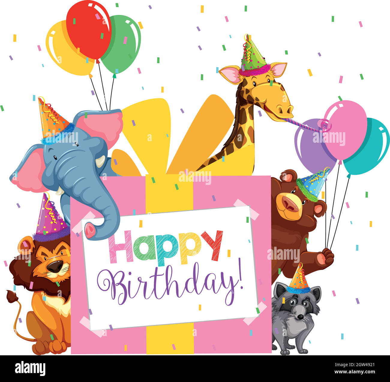 Party animal theme for kids Stock Vector Image & Art - Alamy