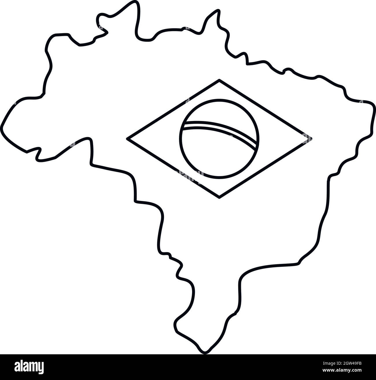 Map of Brasil icon, simple style Stock Vector Image & Art - Alamy