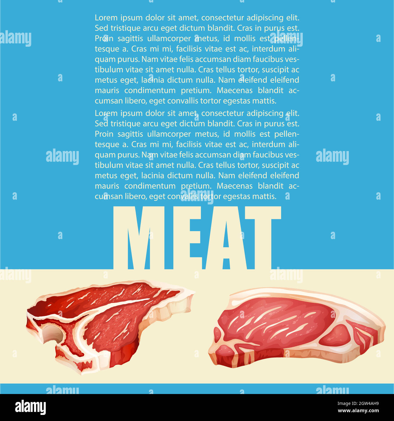 Poster design with meat and text Stock Vector Image & Art - Alamy