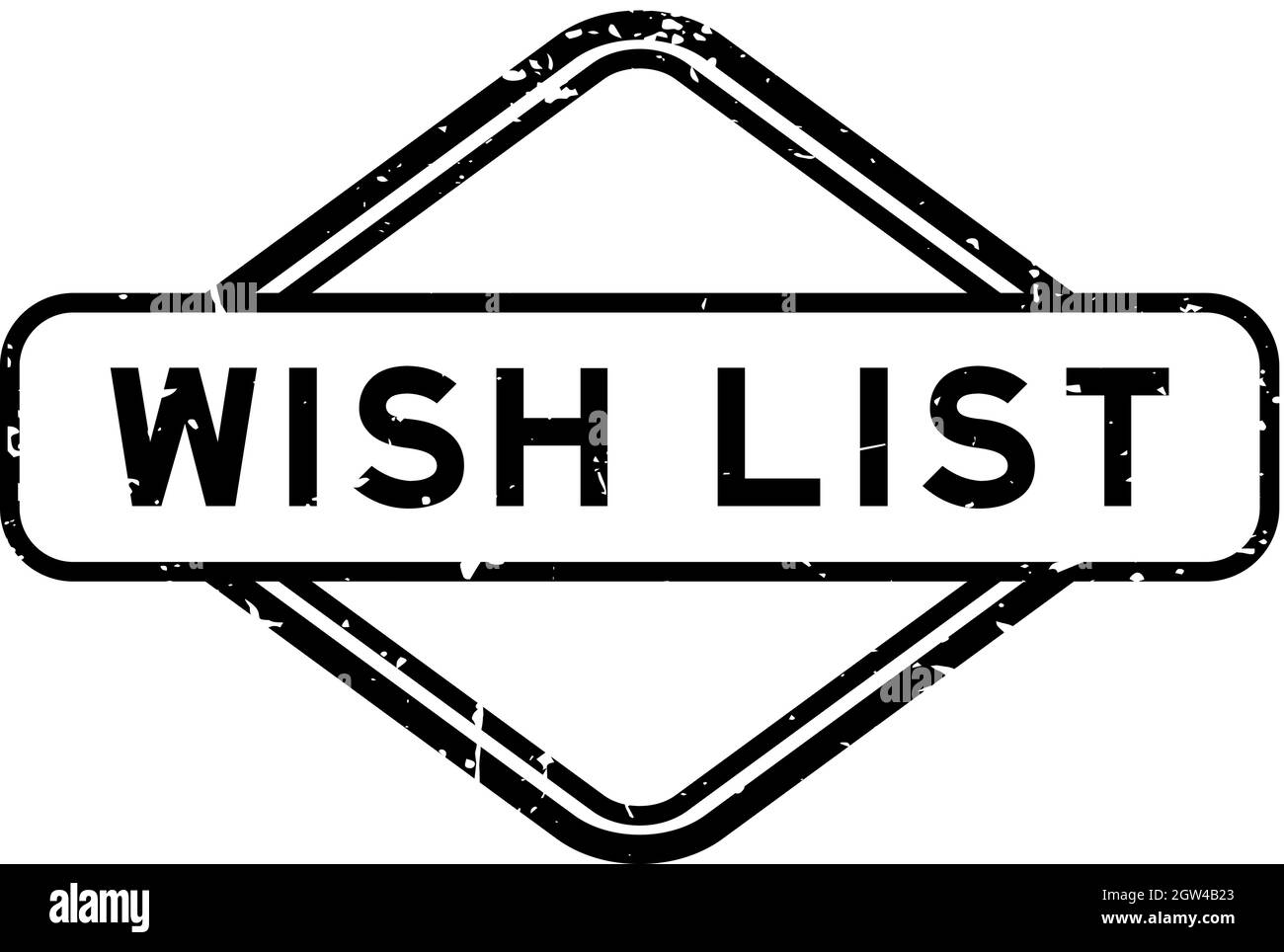 Grunge black wish list word rubber seal stamp on white background Stock ...
