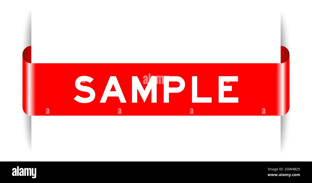 Red Color Inserted Label Banner With Word Sample On White Background Stock Vector Image And Art