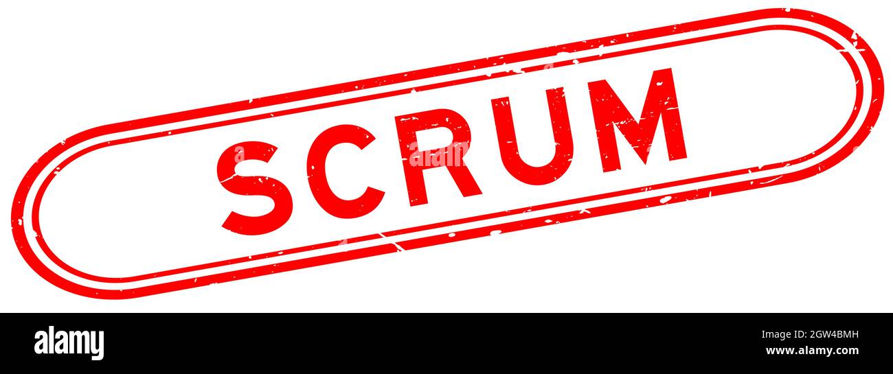 Grunge red scrum word rubber seal stamp on white background Stock ...