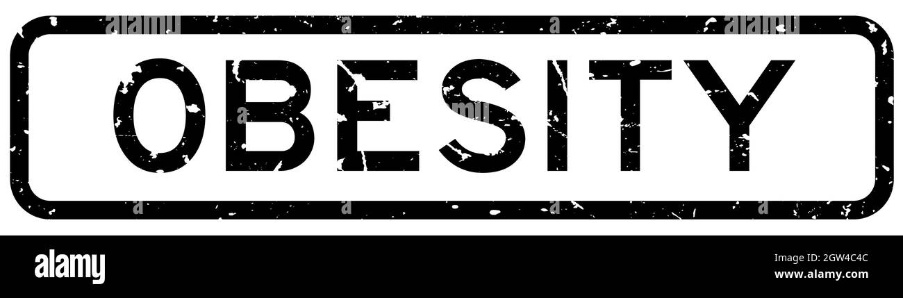 Grunge black obesity word square rubber seal stamp on white background ...