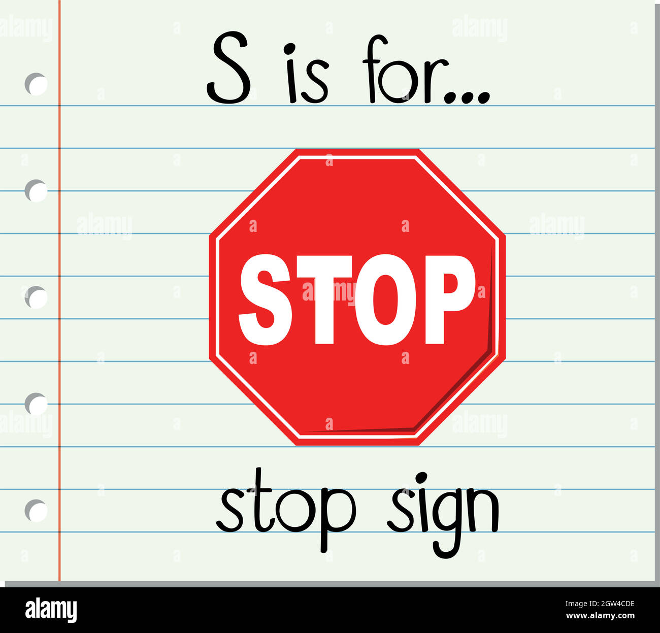Flashcard letter S is for stop sign Stock Vector Image & Art - Alamy