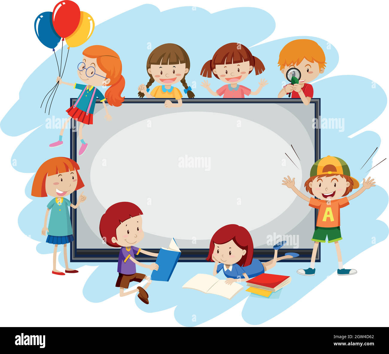 Empty board template kids Stock Vector Images - Alamy