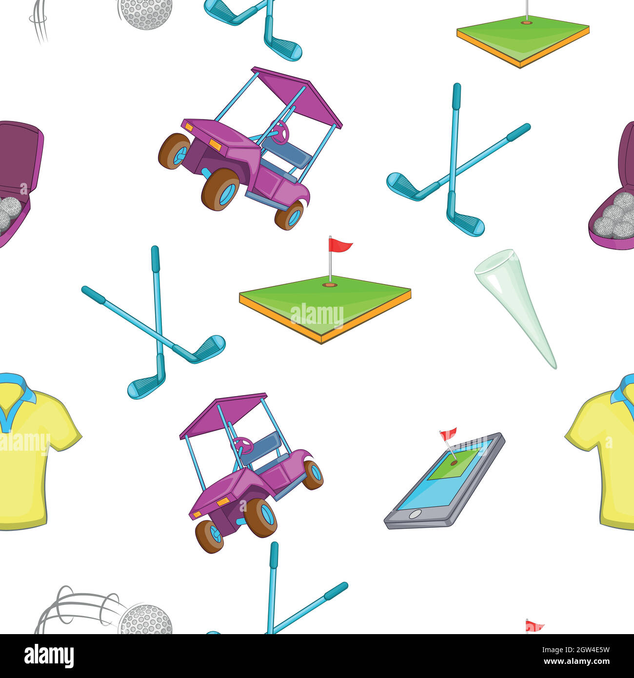 Golf pattern, cartoon style Stock Vector Image & Art - Alamy