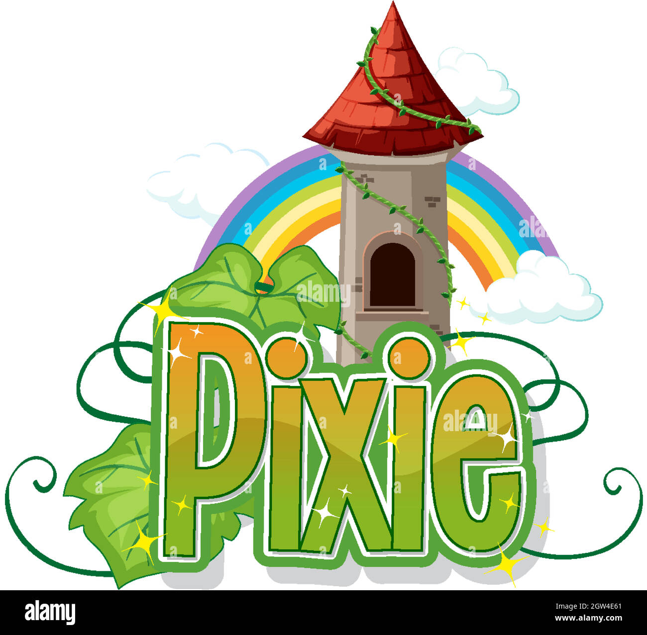 Pixie logo with little fairies on white background Stock Vector Image ...