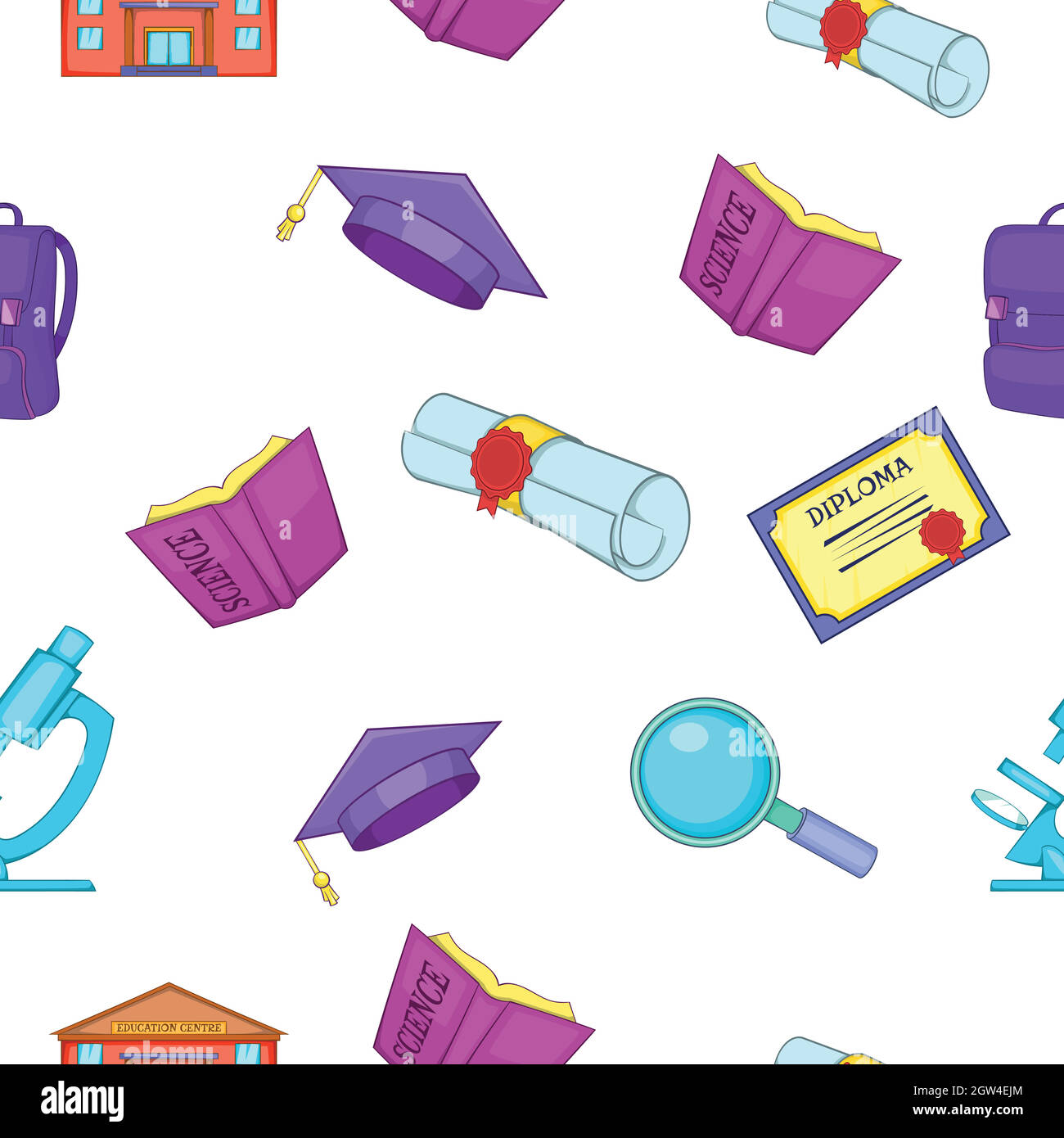 University pattern, cartoon style Stock Vector Image & Art - Alamy