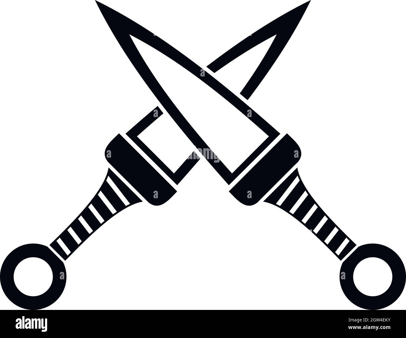 Crossed japanese daggers icon, simple style Stock Vector Image & Art ...