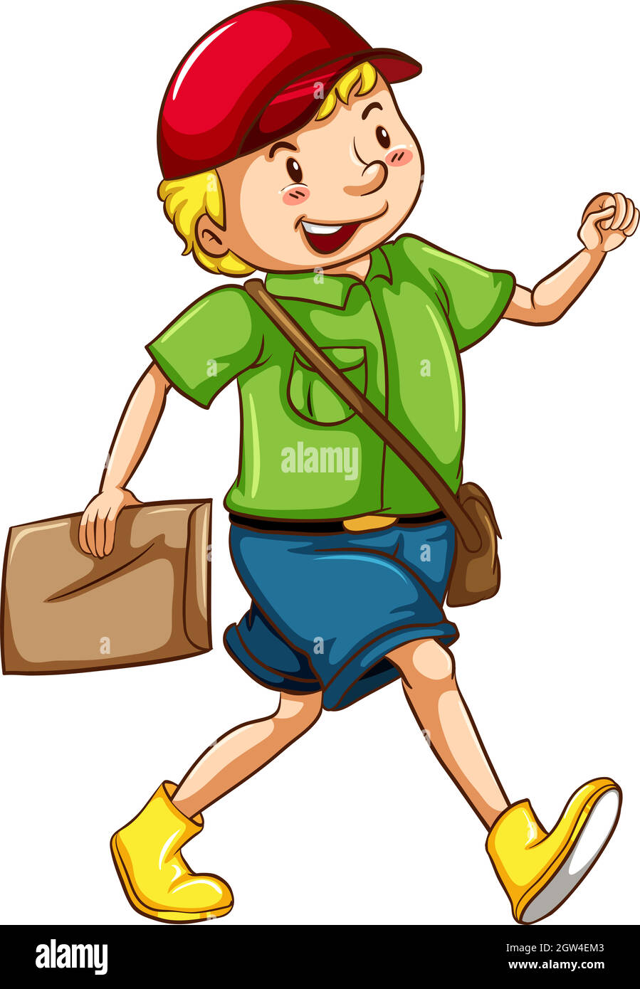 A drawing of a happy postman Stock Vector Image & Art - Alamy