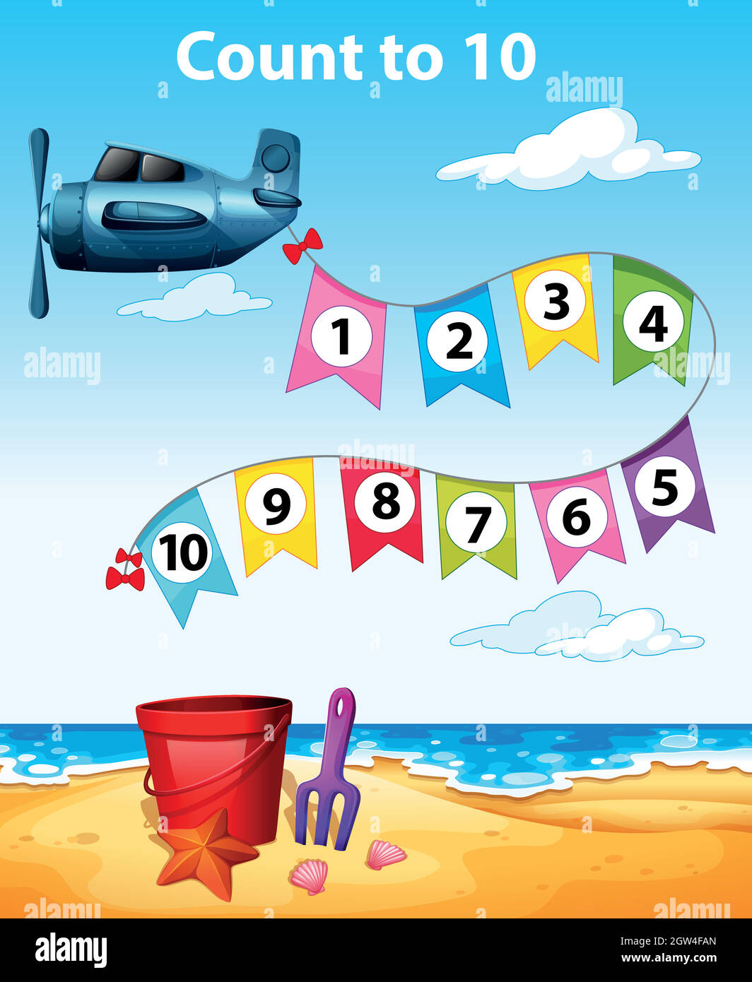 Count to 10 plane scene Stock Vector Image & Art - Alamy