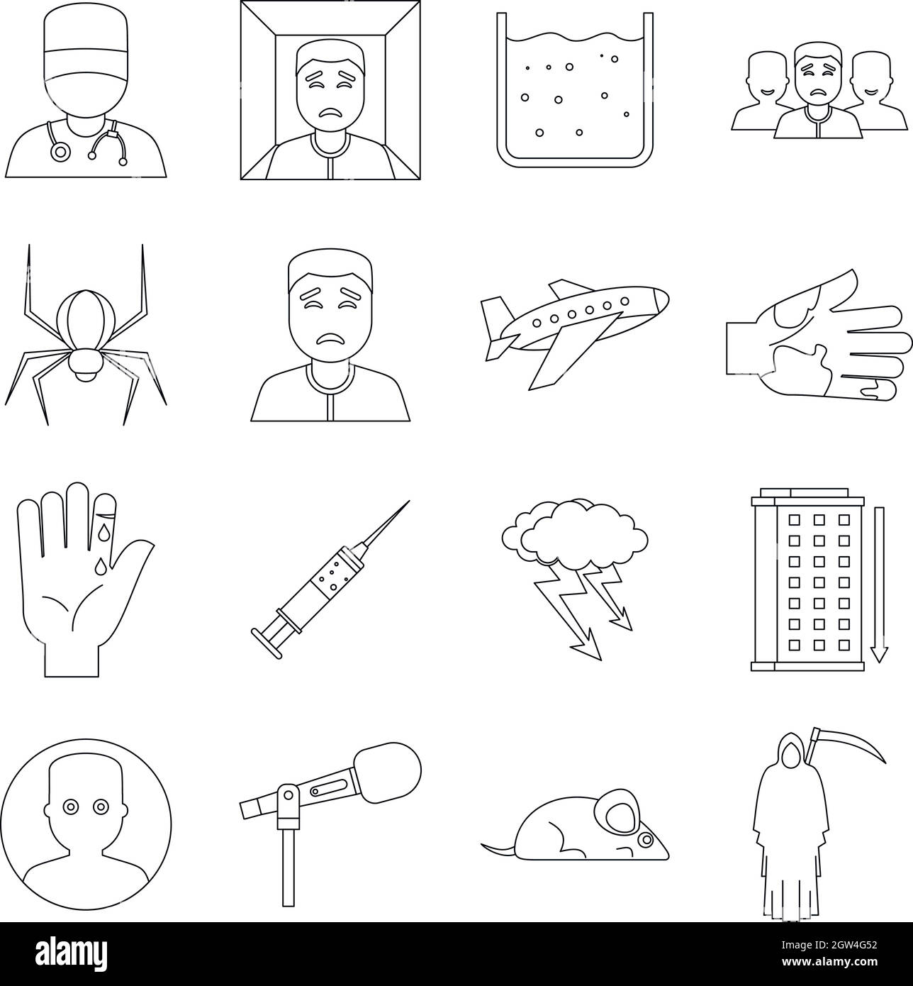 Mental health outline icons Cut Out Stock Images & Pictures - Alamy