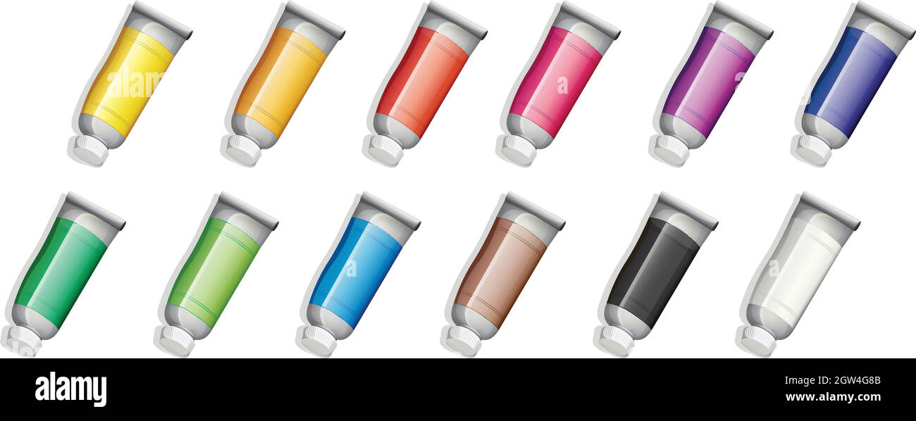 Tubes toothpaste on white Stock Vector Images - Alamy