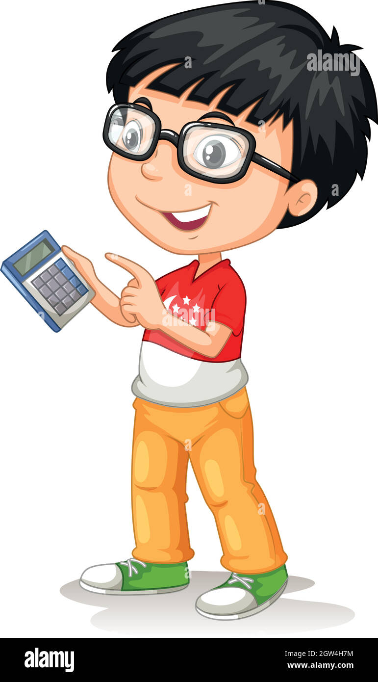 Student using calculator Stock Vector Images - Alamy