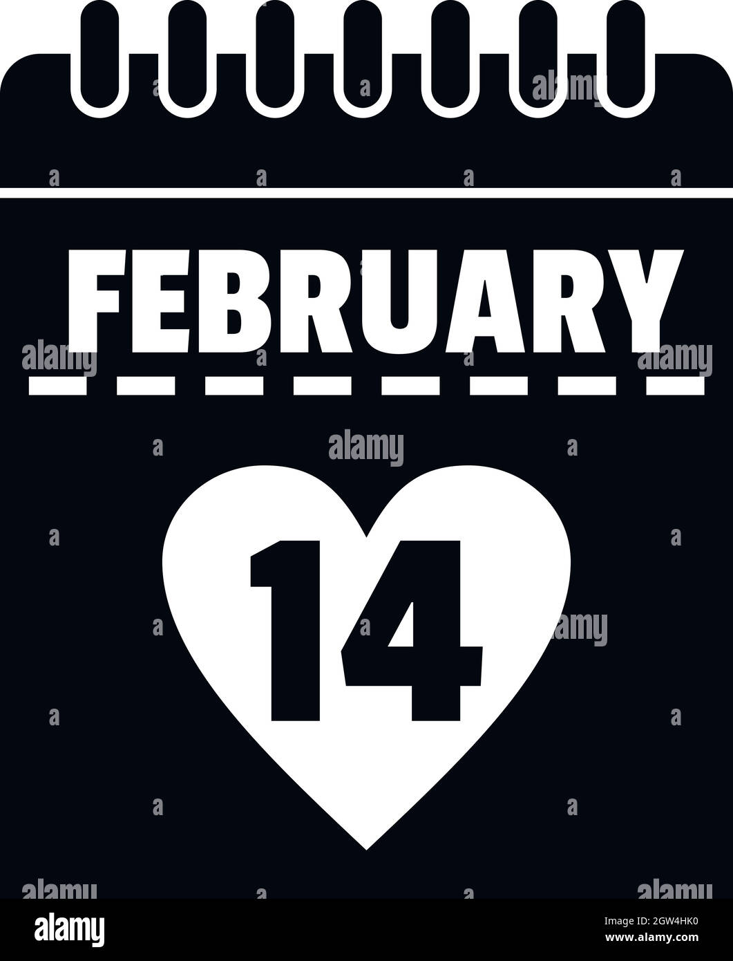 February 14, calendar Stock Vector Images - Alamy