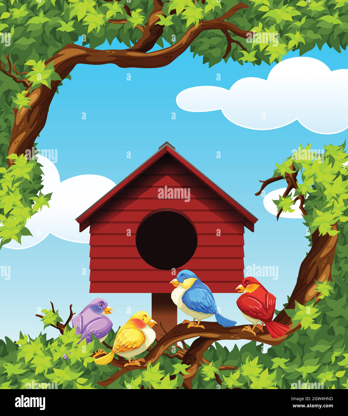 Shelter for small birds Stock Vector Images - Alamy