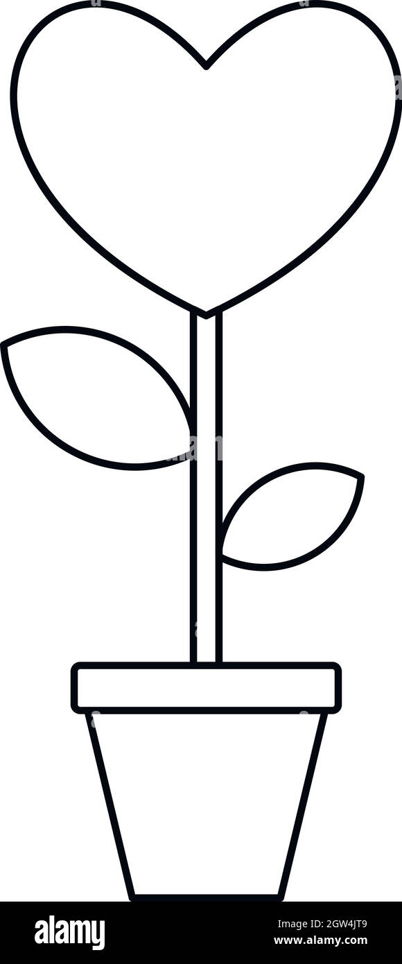 Black outline plant pot Stock Vector Images - Alamy