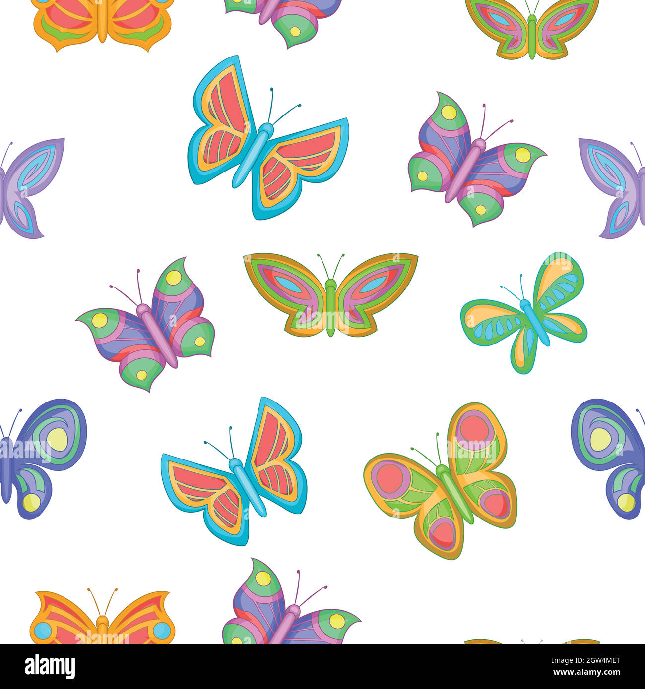 Butterfly pattern, cartoon style Stock Vector Image & Art - Alamy