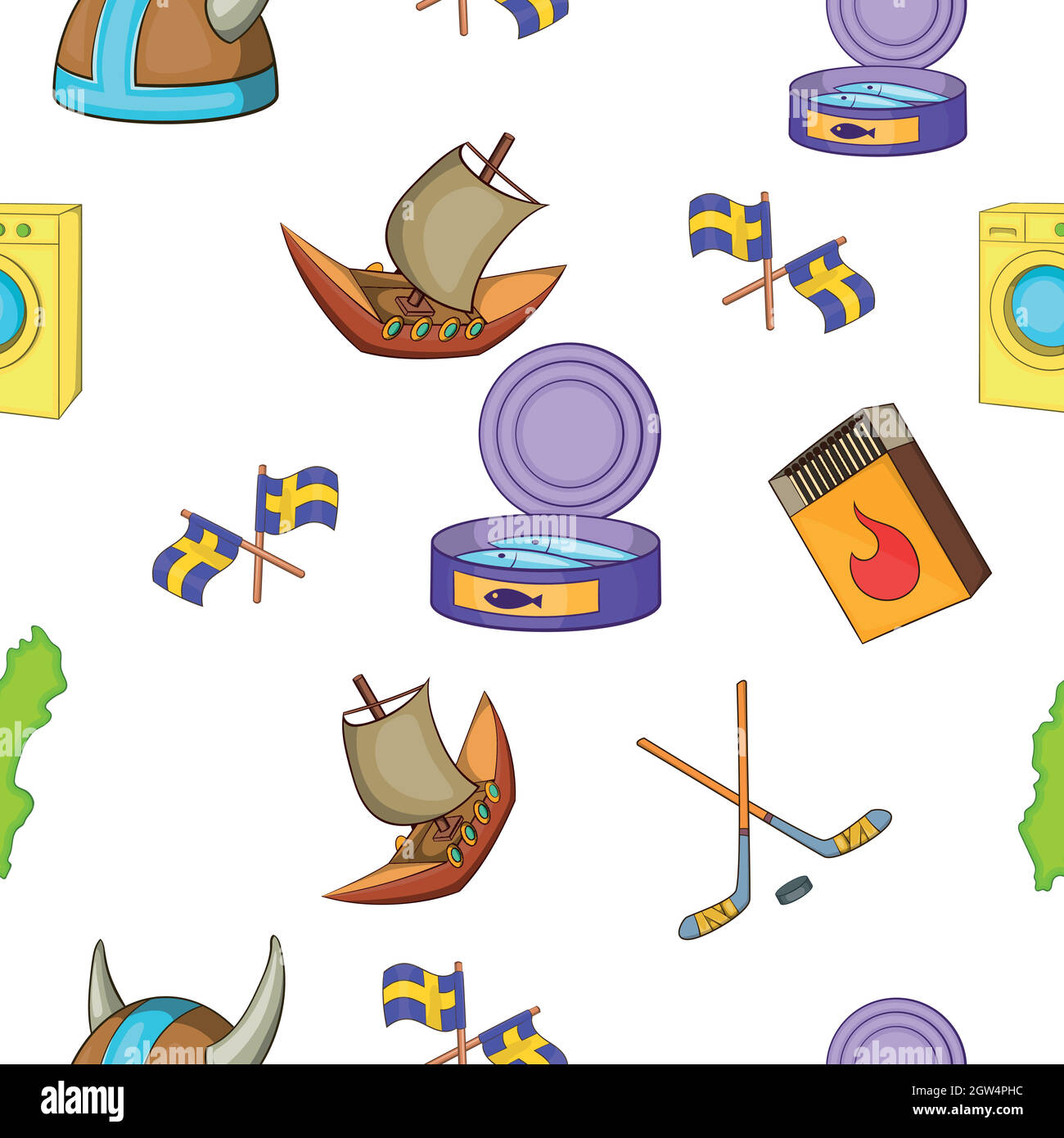 Sweden pattern, cartoon style Stock Vector Image & Art - Alamy