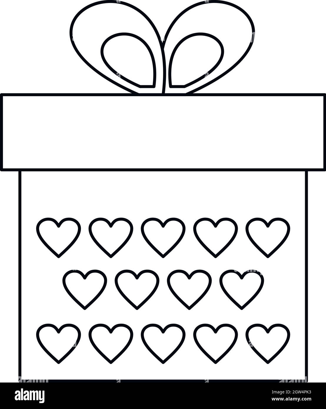 Gift box icon, outline style Stock Vector Image & Art - Alamy