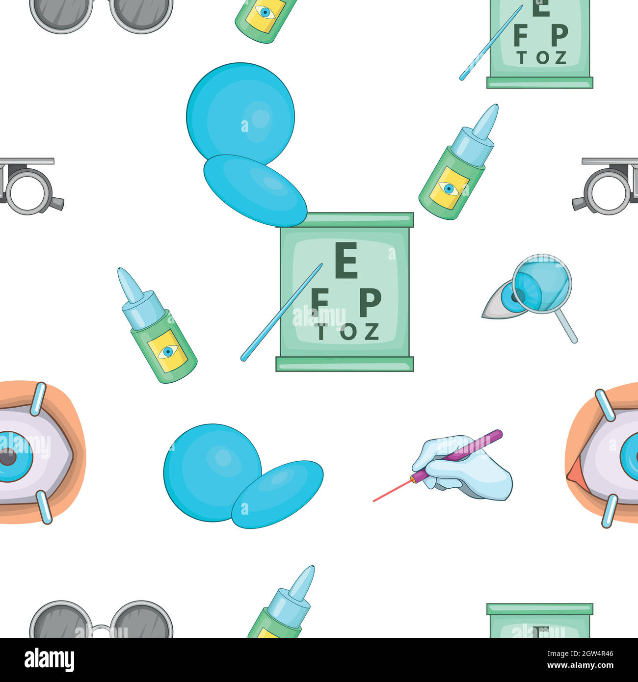 Ophthalmology pattern, cartoon style Stock Vector Image & Art - Alamy