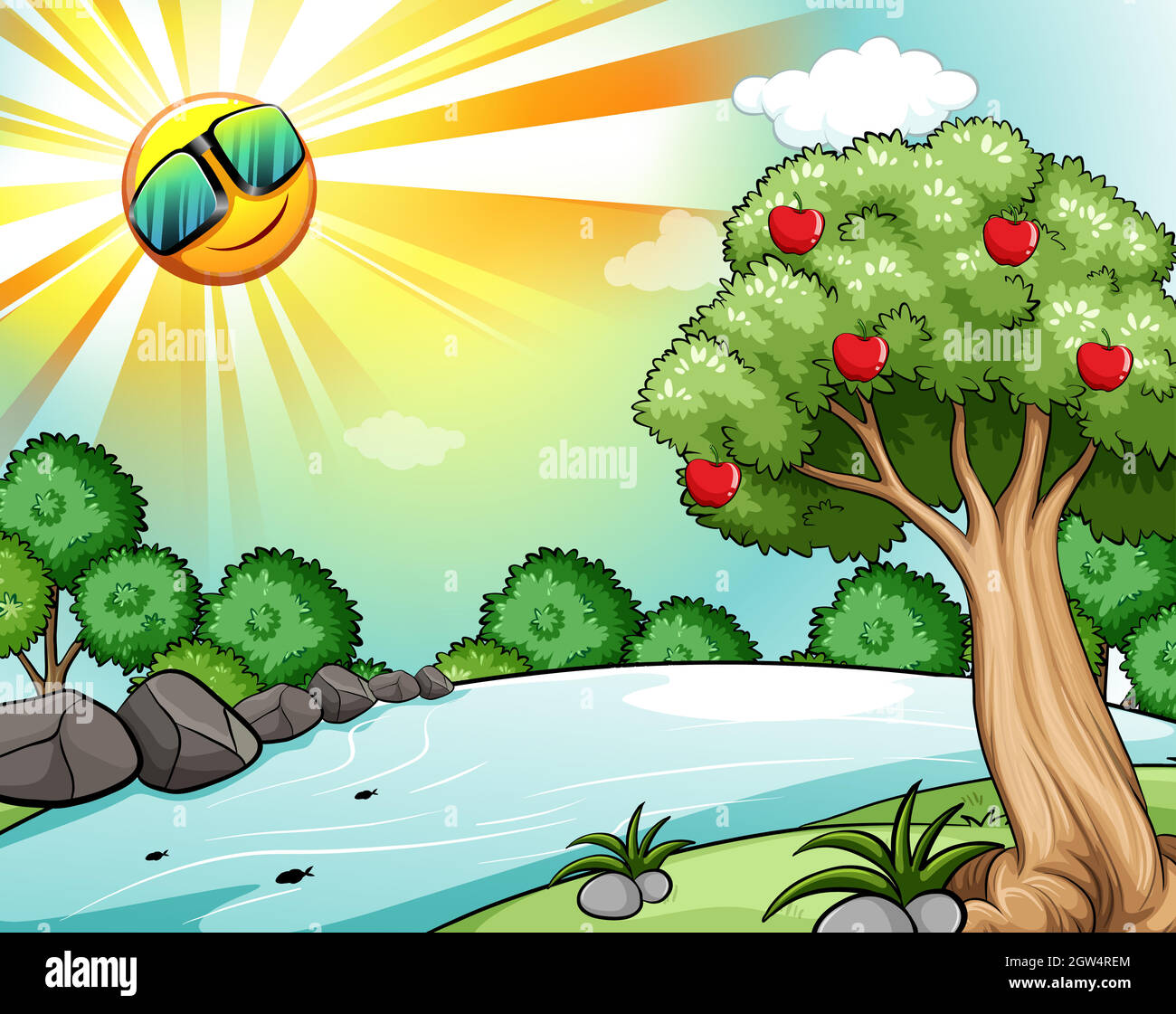 Happy scenery Stock Vector Images - Alamy