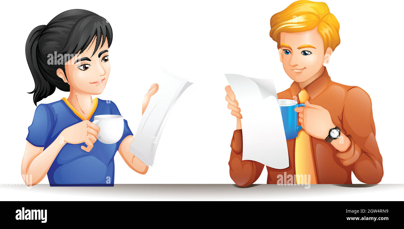 Man woman in work Cut Out Stock Images & Pictures - Alamy