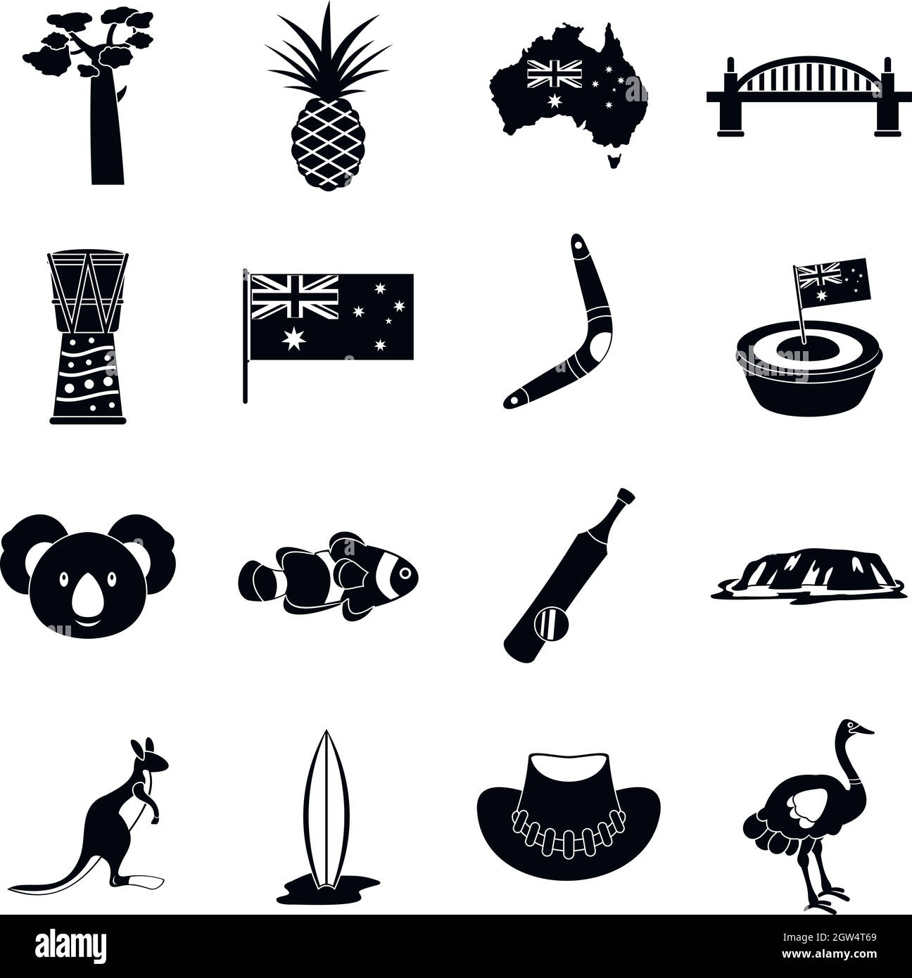 Map of australia koala Cut Out Stock Images & Pictures - Alamy