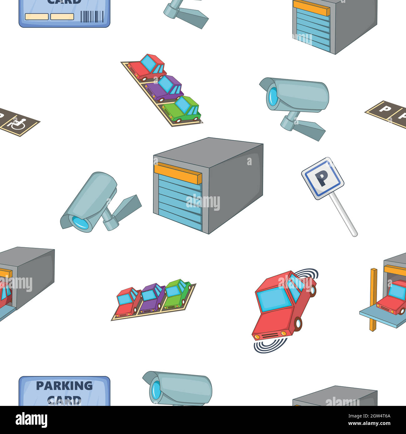 Parking car pattern, cartoon style Stock Vector Image & Art - Alamy