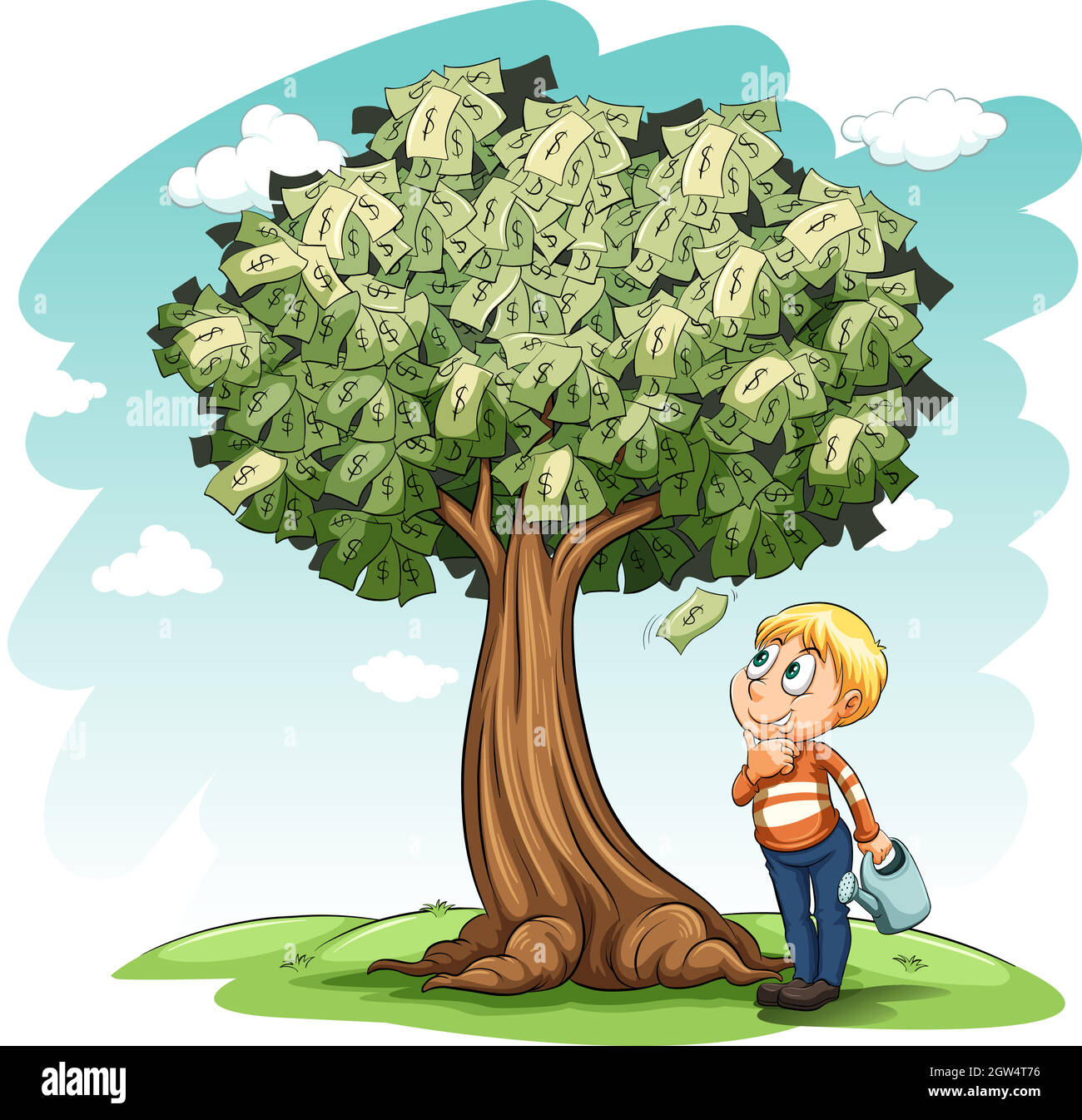 A money tree and a young boy Stock Vector Image & Art - Alamy