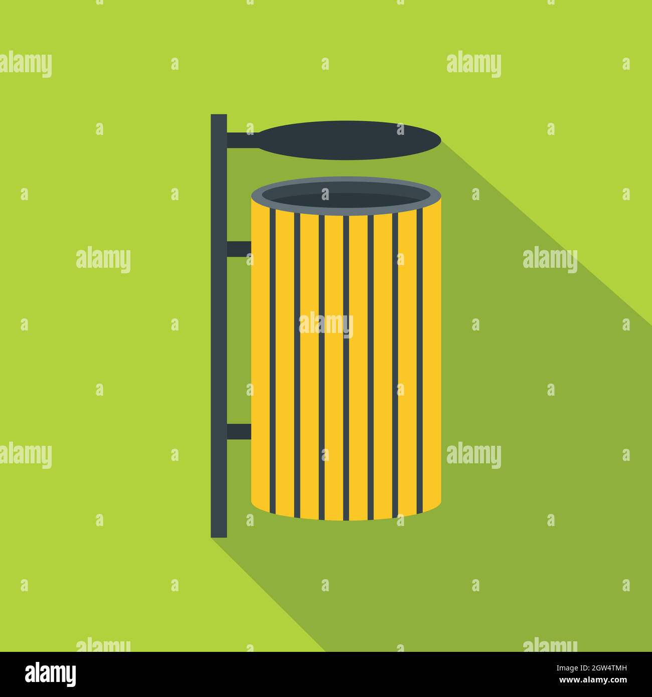 Yellow litter waste bin icon, flat style Stock Vector Image & Art - Alamy