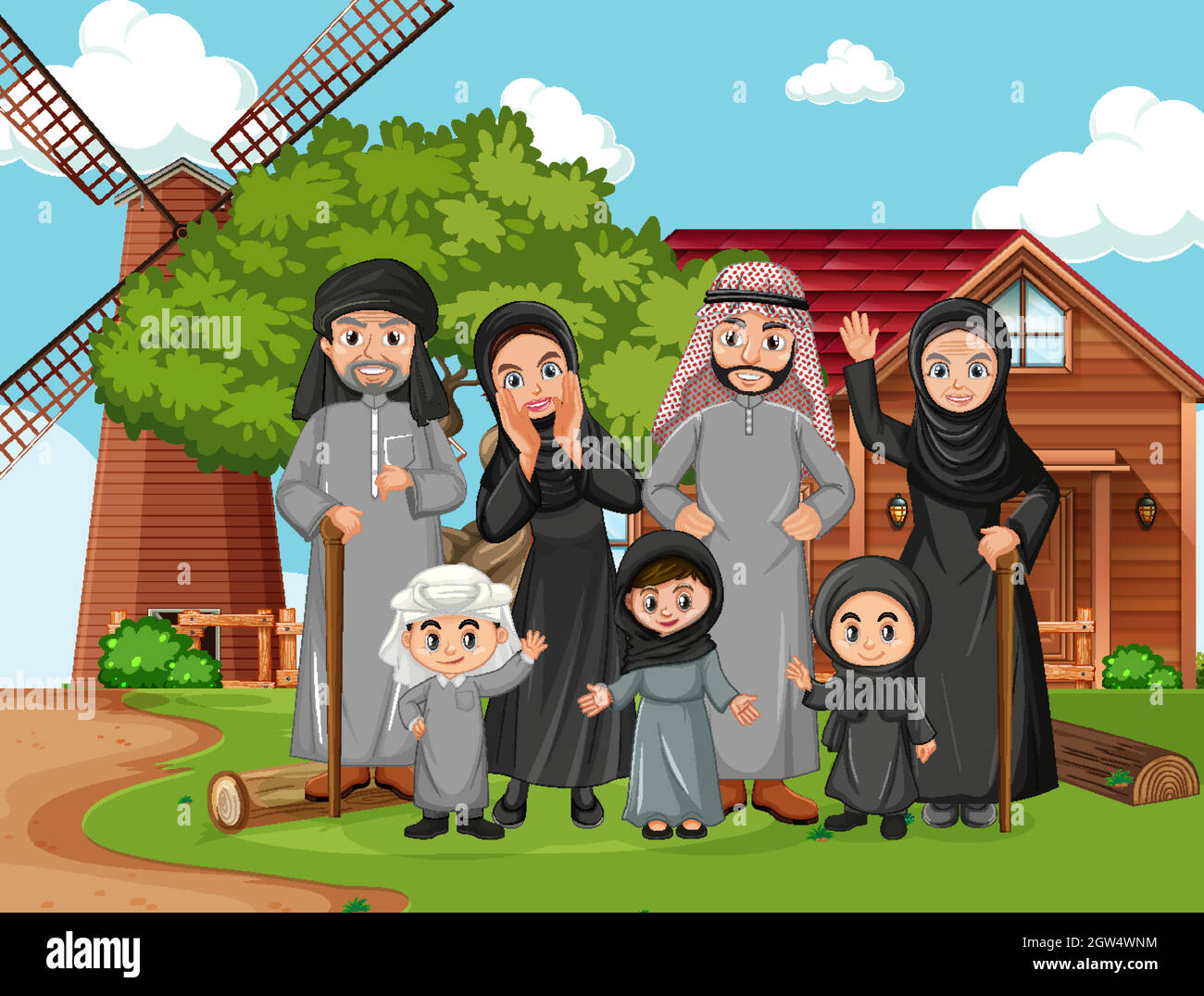 Arabic family vector graphic Stock Vector Images - Alamy