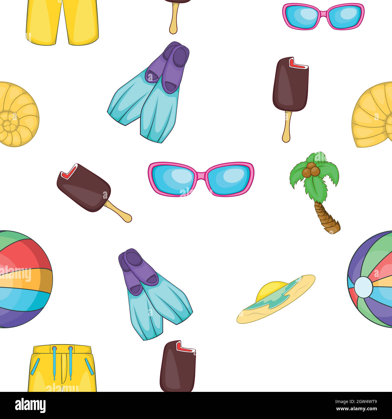 Ice cream cartoon seamless Cut Out Stock Images & Pictures - Alamy