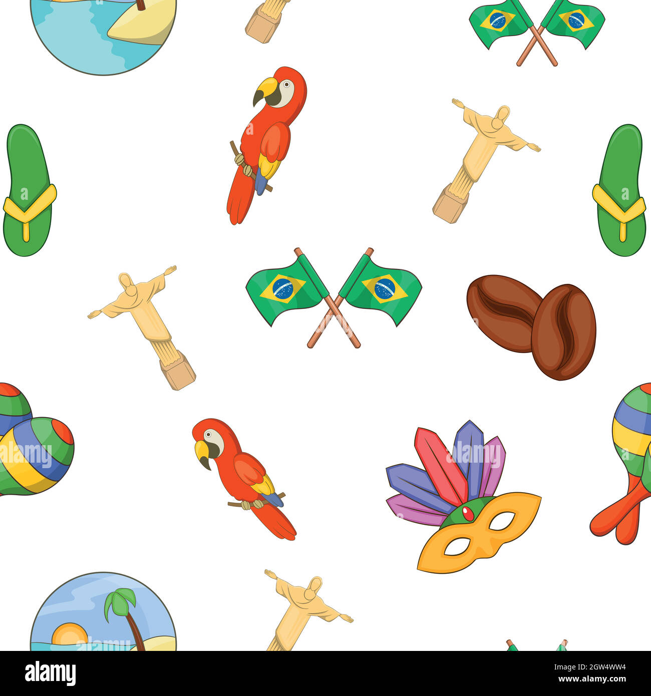 Brazil pattern, cartoon style Stock Vector Image & Art - Alamy