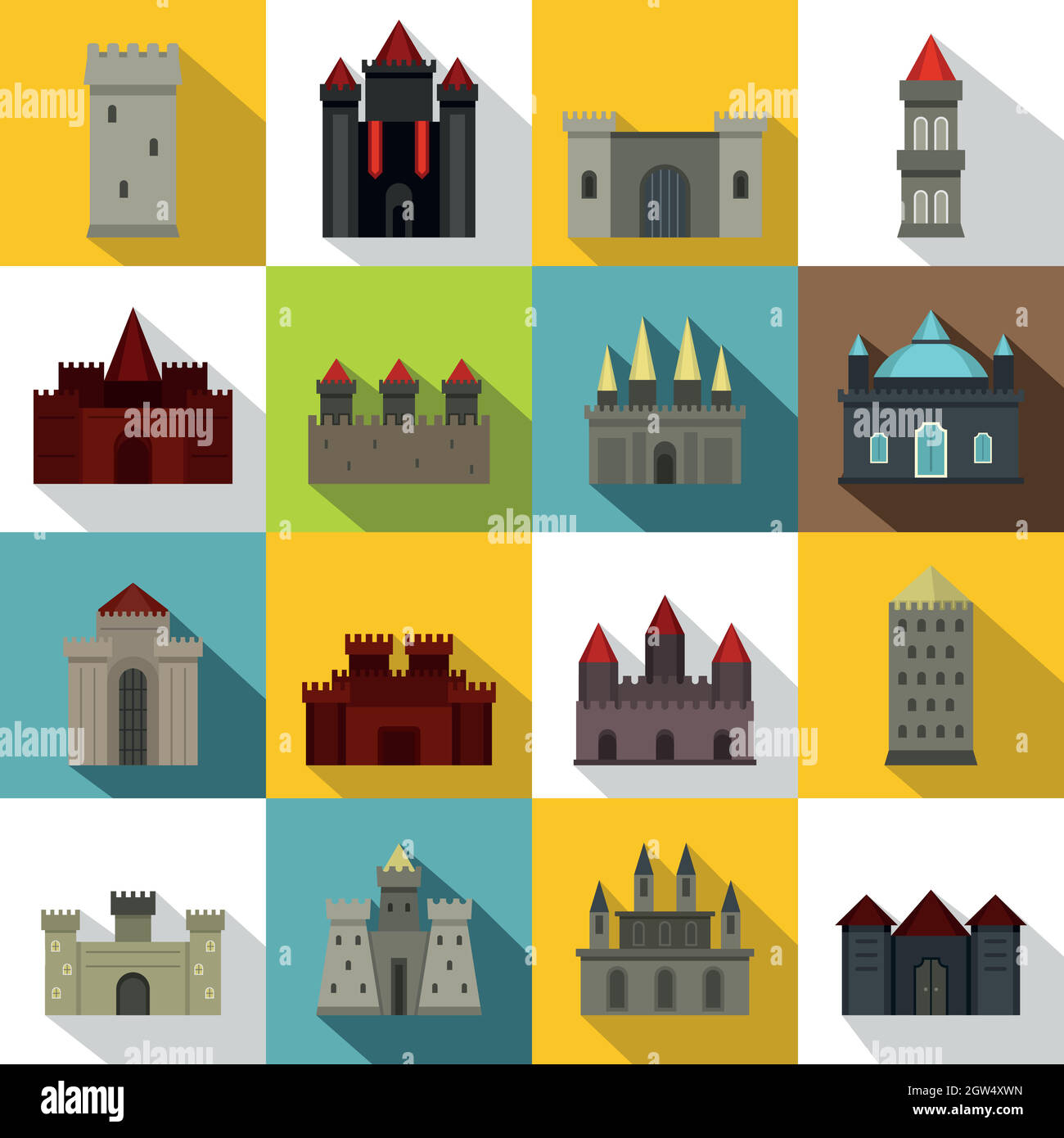 Medieval castle turret set Stock Vector Images - Alamy