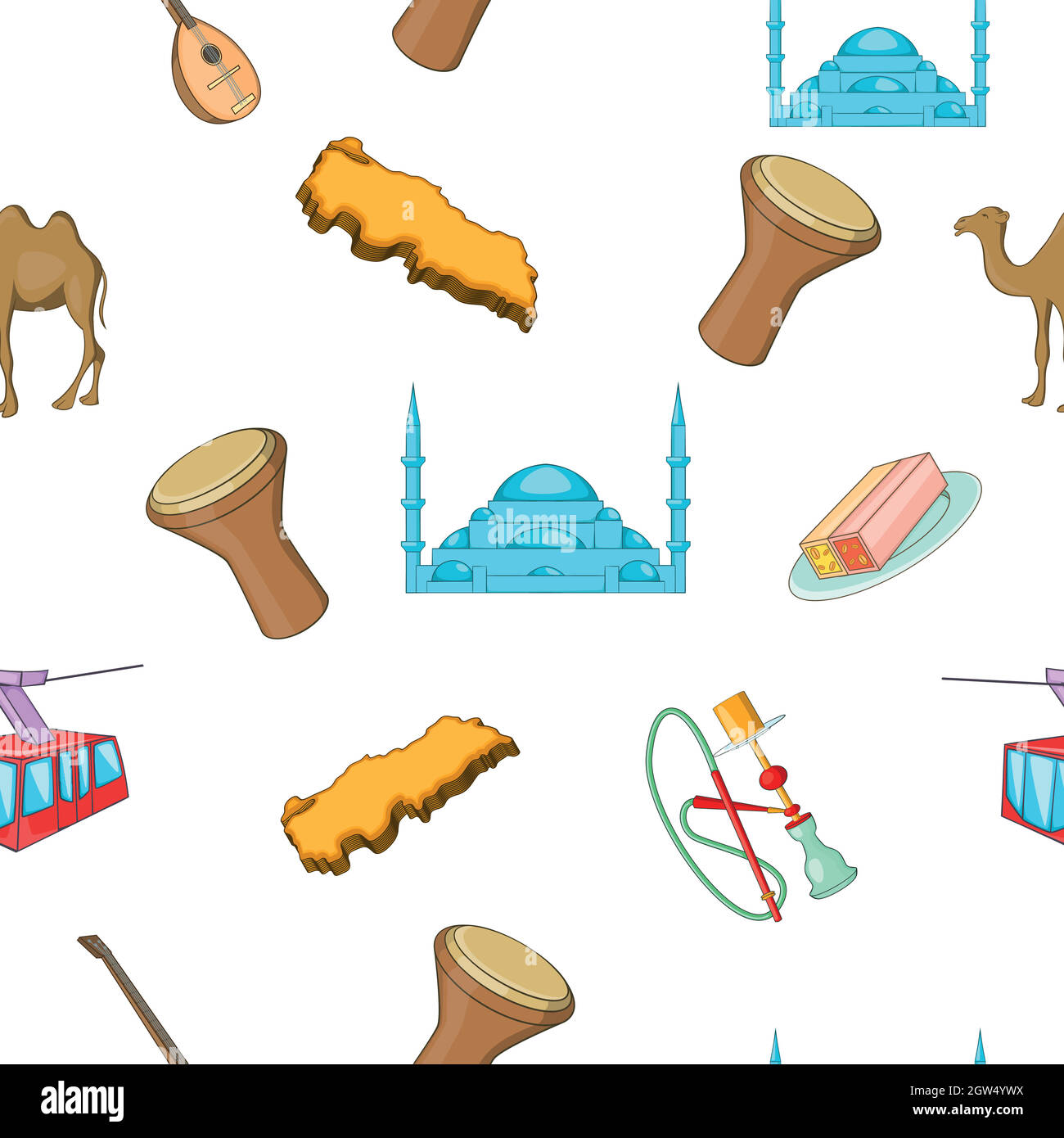 Turkey country pattern, cartoon style Stock Vector Image & Art - Alamy