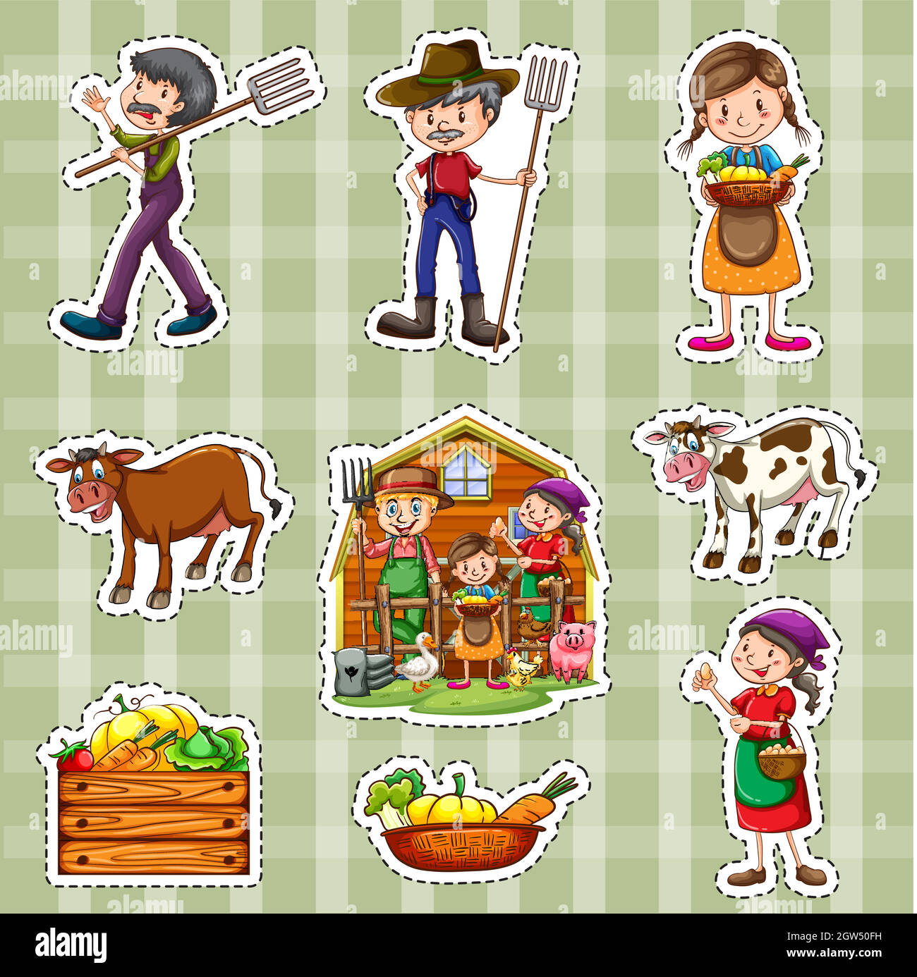 Sticker set for farmers and crops Stock Vector Image & Art - Alamy