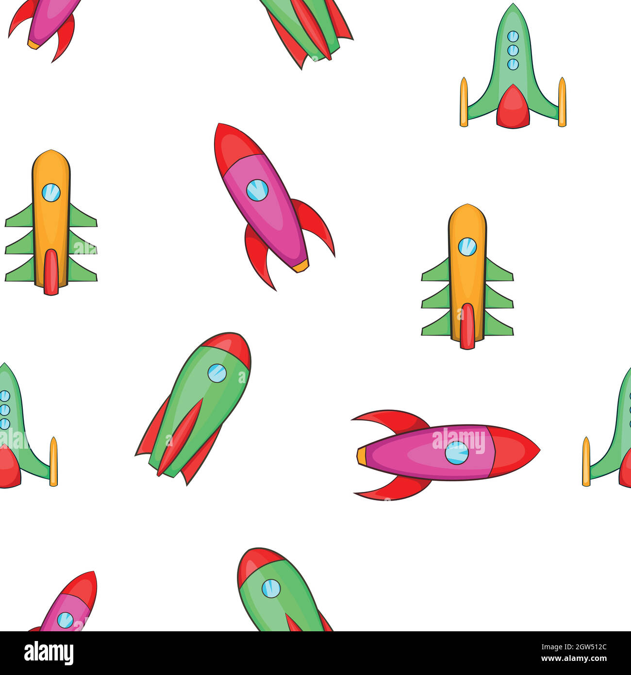 Spaceship pattern, cartoon style Stock Vector Image & Art - Alamy