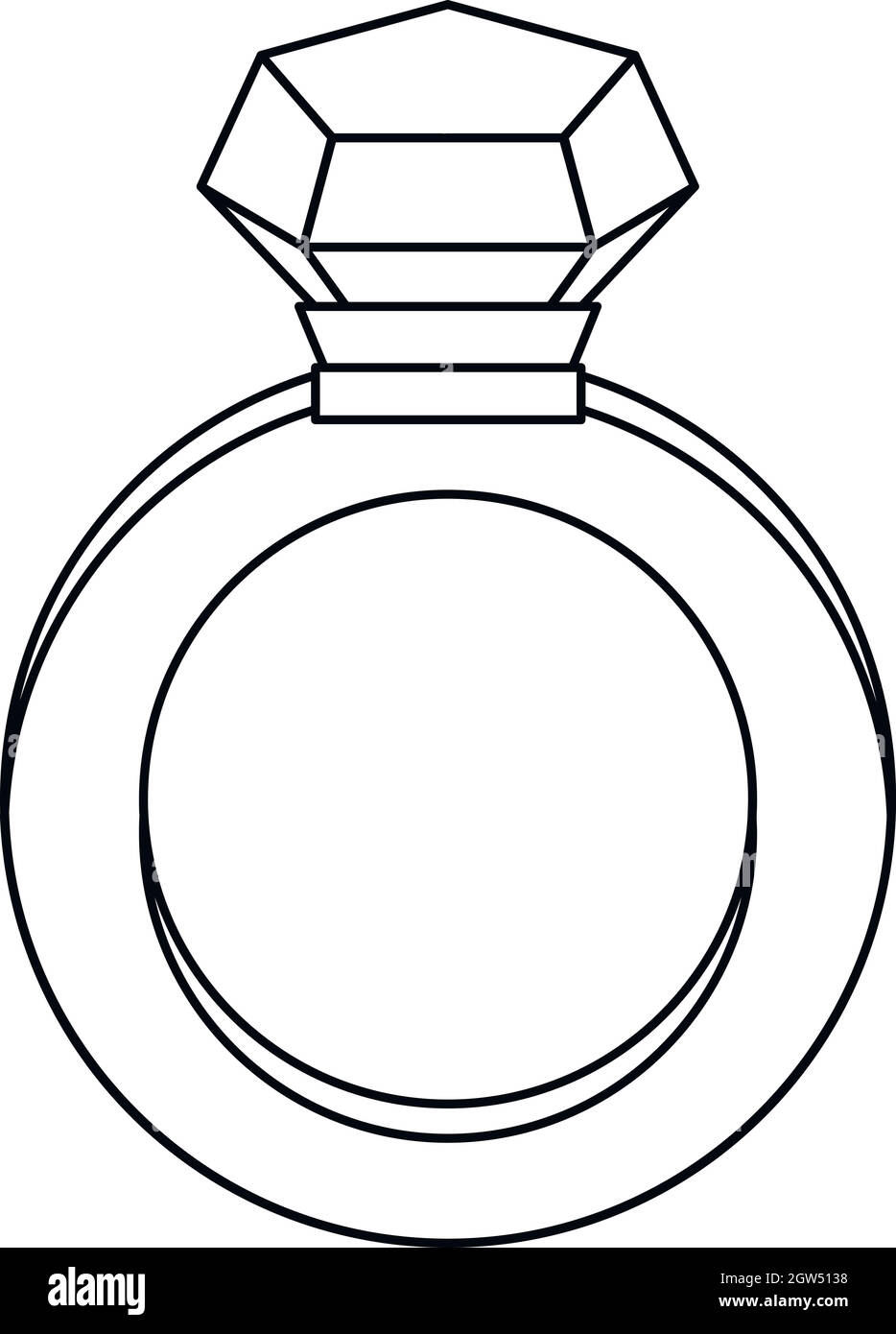 Diamond ring icon, outline style Stock Vector Image & Art - Alamy