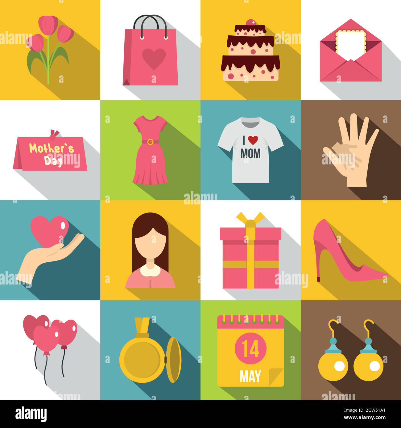 Happy mother day flat Stock Vector Images - Alamy