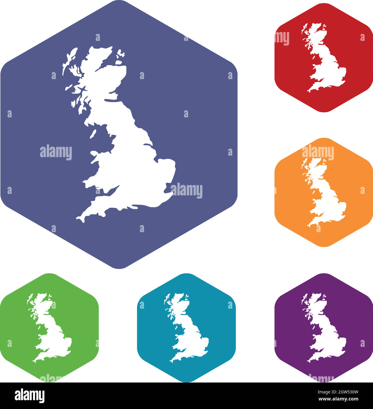 Map of Great Britain icons set Stock Vector Image & Art - Alamy