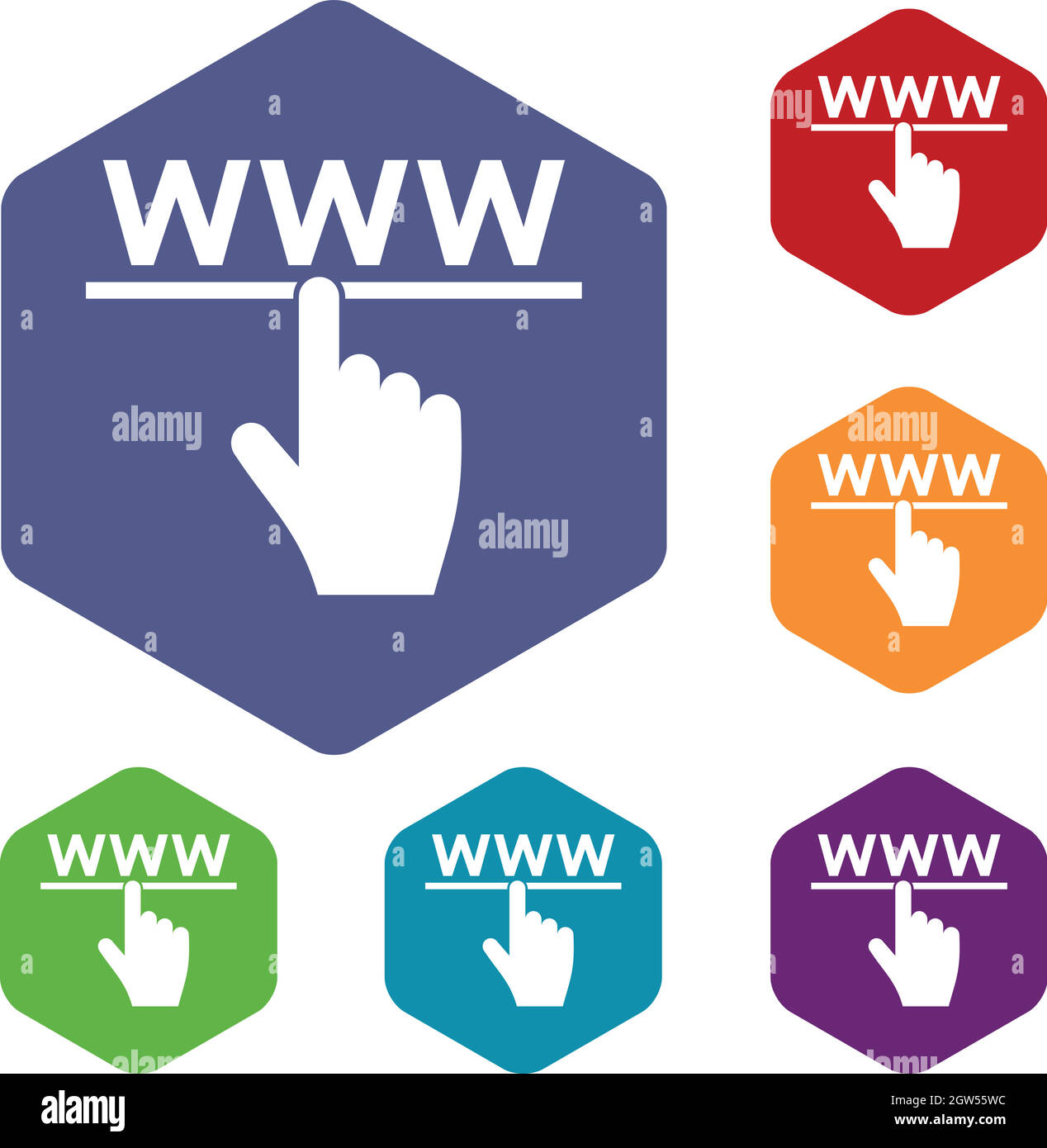 Hand click icons set Stock Vector Images - Alamy