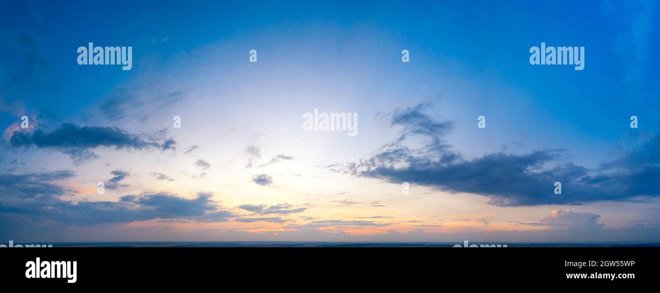 Sunrise or sunset. Summer landscape. The sun's rays shine through the ...