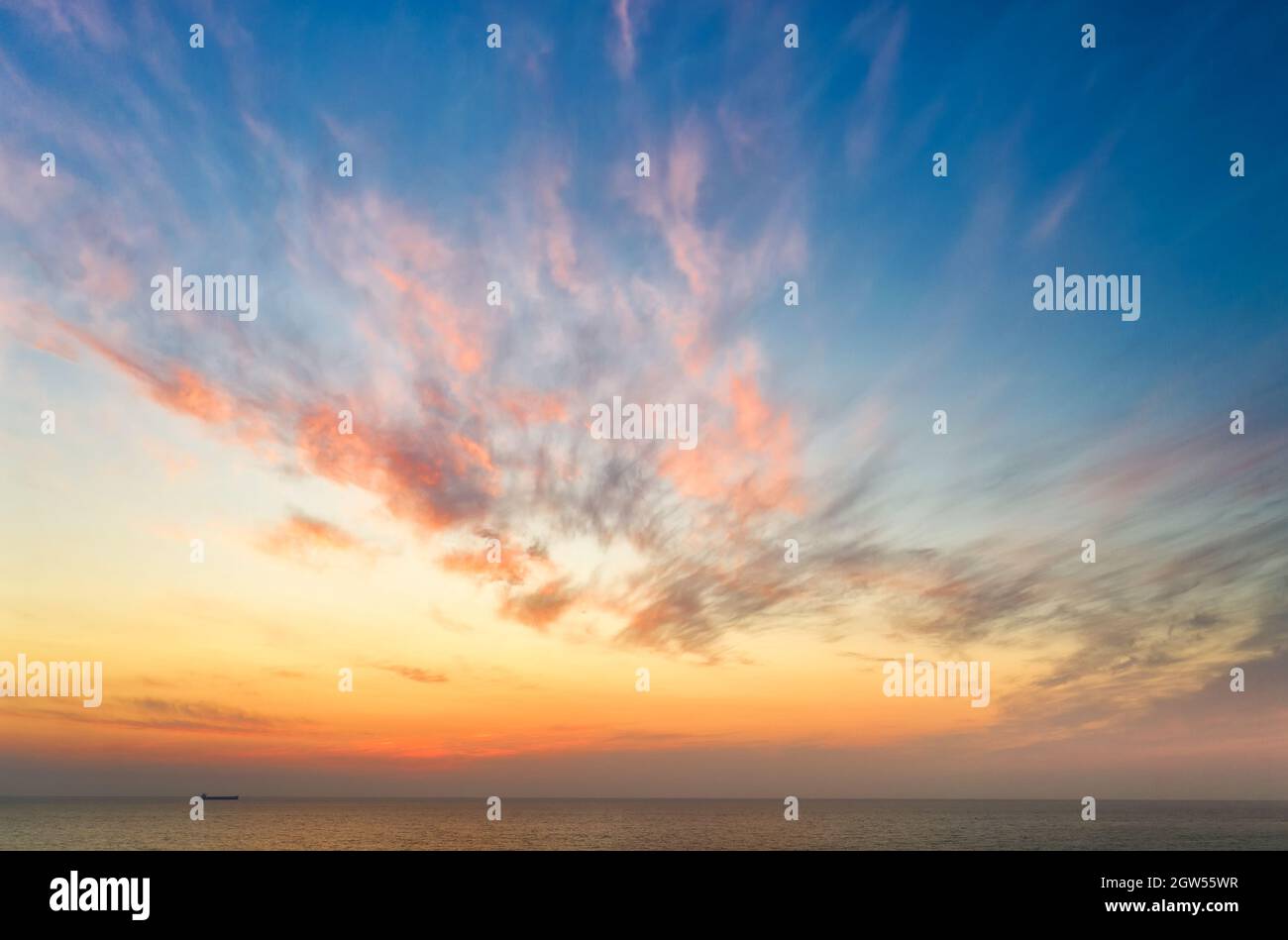 Sunrise or sunset. Summer landscape. The sun's rays shine through the ...