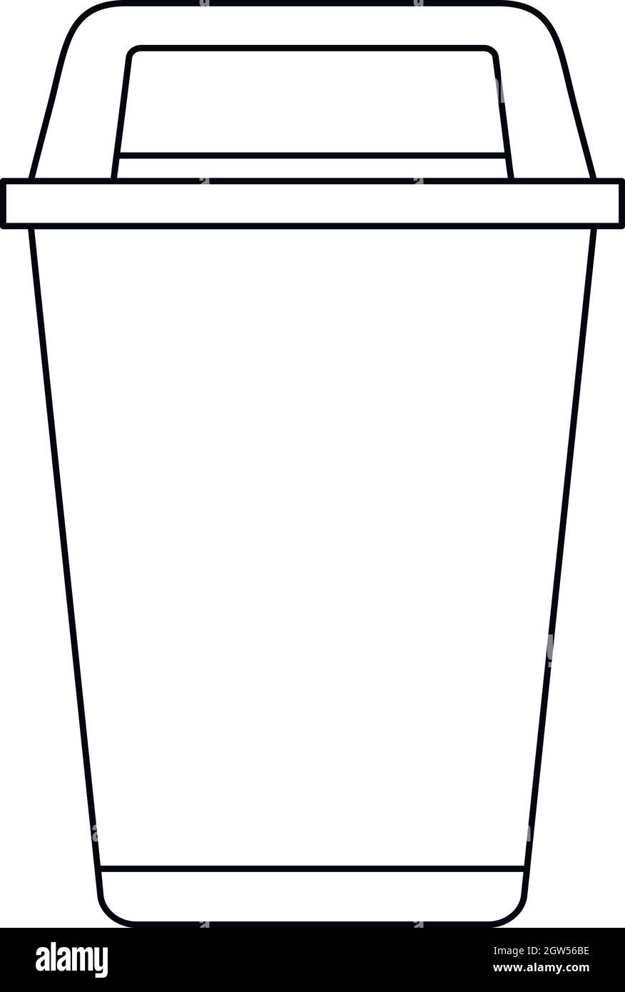 Flip lid bin icon, outline style Stock Vector Image & Art - Alamy