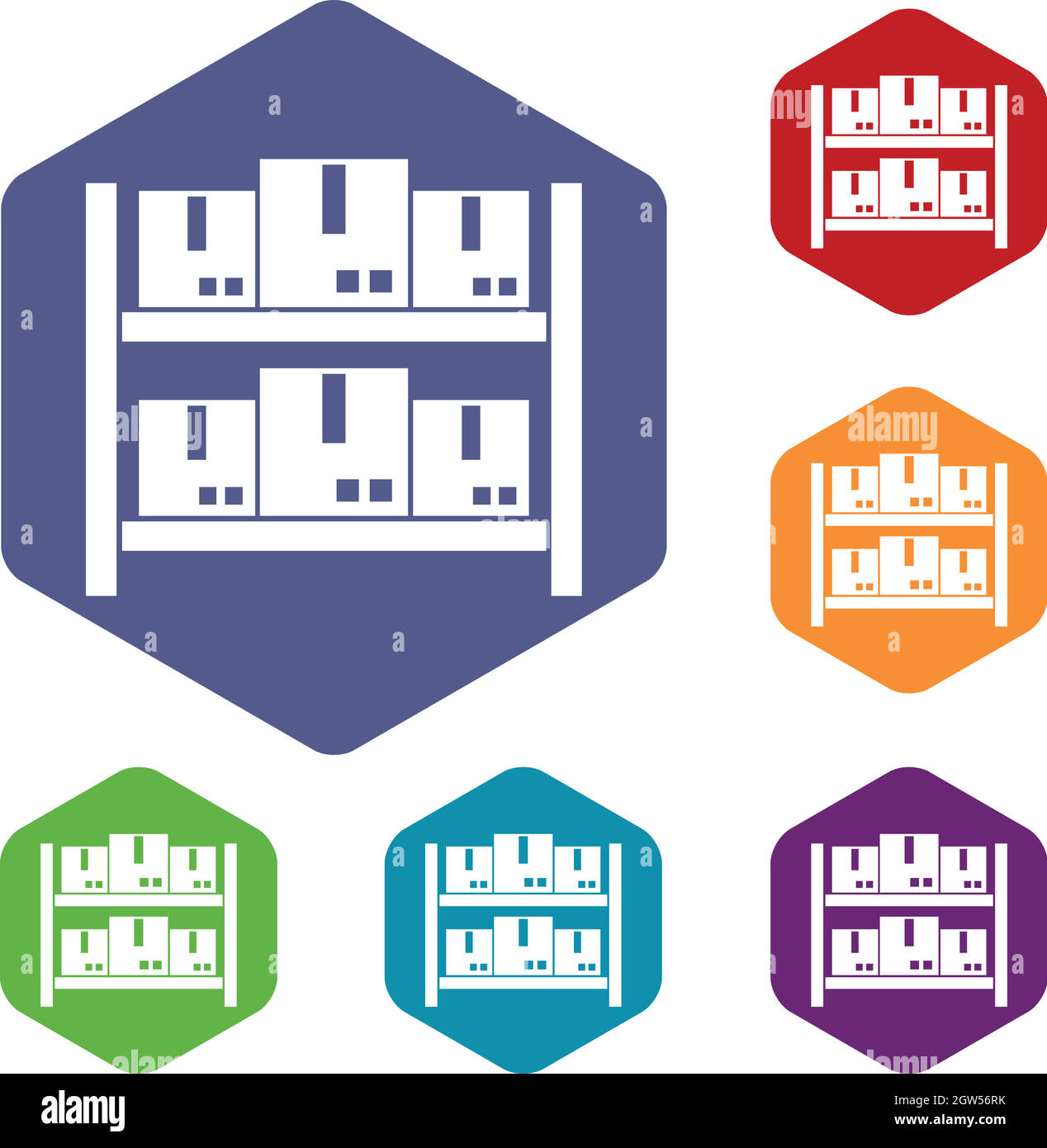 Storage of goods in warehouse icons set Stock Vector Image & Art - Alamy