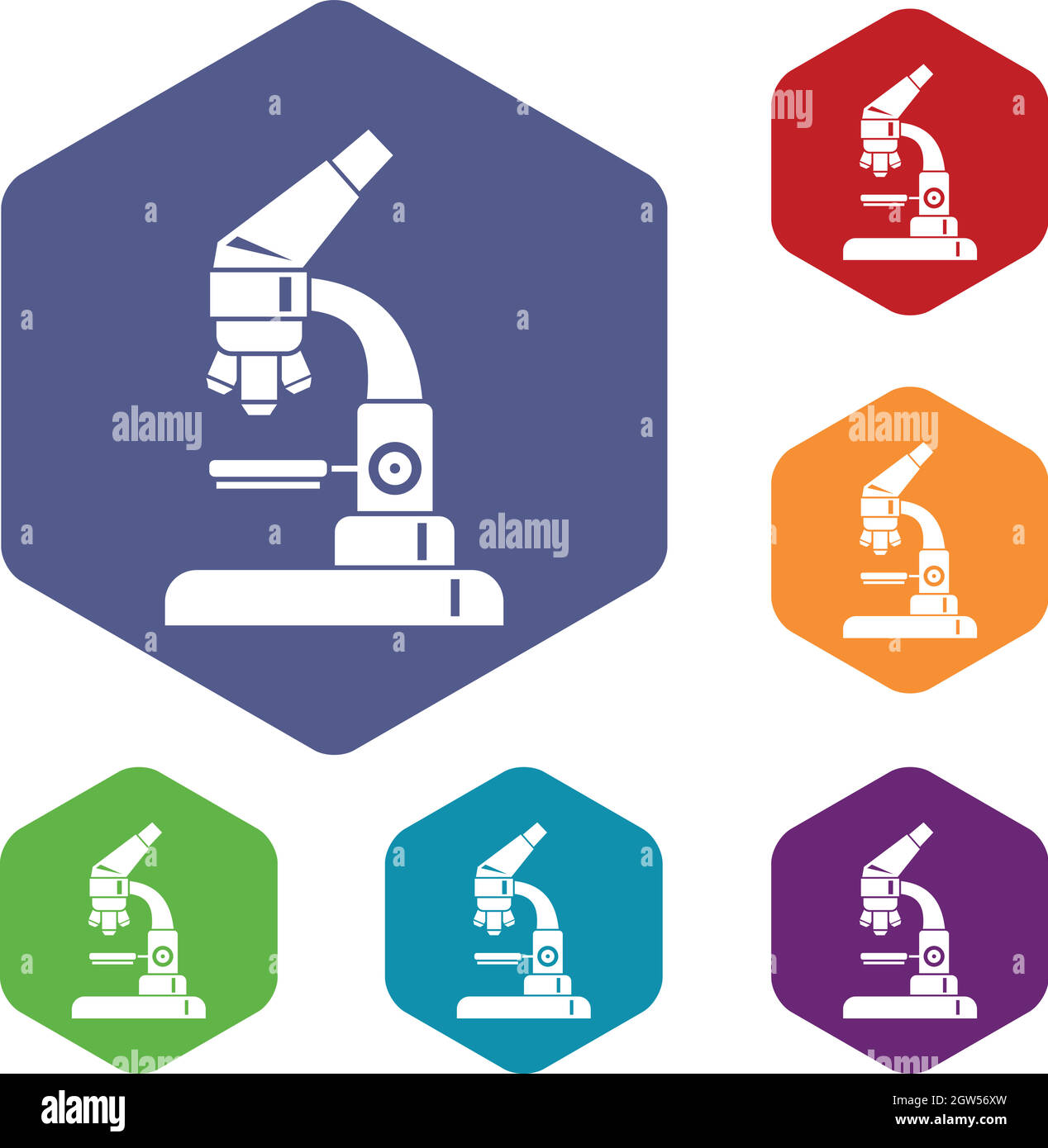 Microscope icons set Stock Vector Image & Art - Alamy